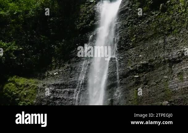 Natural beauty of waterfalls in slow motion. Alalum Falls in Bukidnon ...