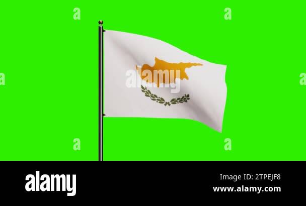 3D Rendered Cyprus National Flag Waving Animation with Realistic Wind ...