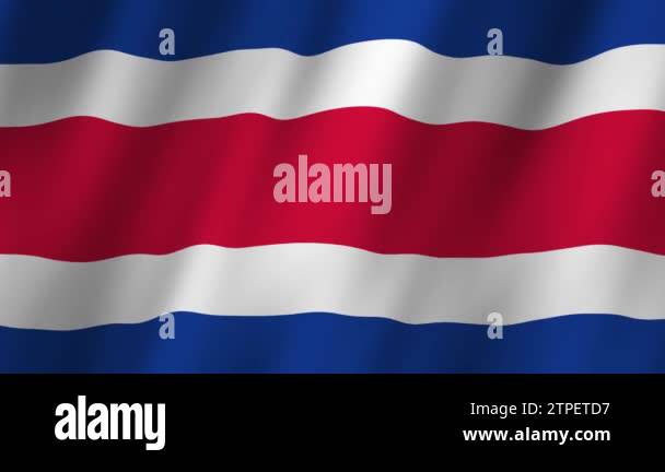 Costa Rica Flag. National 3d Costa Rica flag waving. Flag of Costa Rica ...