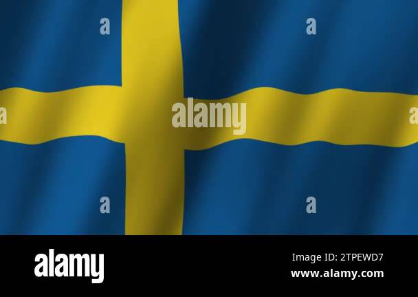 Sweden Flag. National 3d Sweden flag waving. Flag of Sweden footage ...