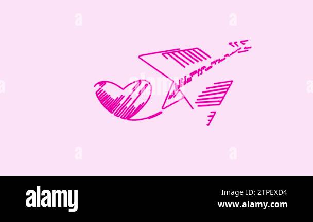 Romantic love letter for loved ones doodle concept animation Stock ...