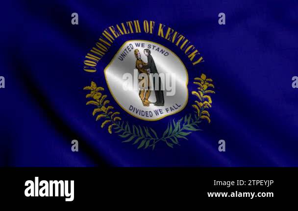 Kentucky State Flag. Waving Fabric Satin Texture National Flag of ...