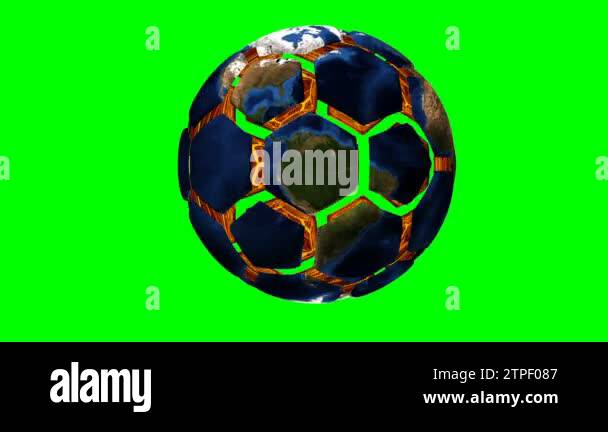 Soccer ball in the form of a planet in space,, maps and textures ...