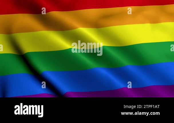 Rainbow LGBT Flag. Waving Fabric Satin Texture Flag of Rainbow LGBT 3D ...