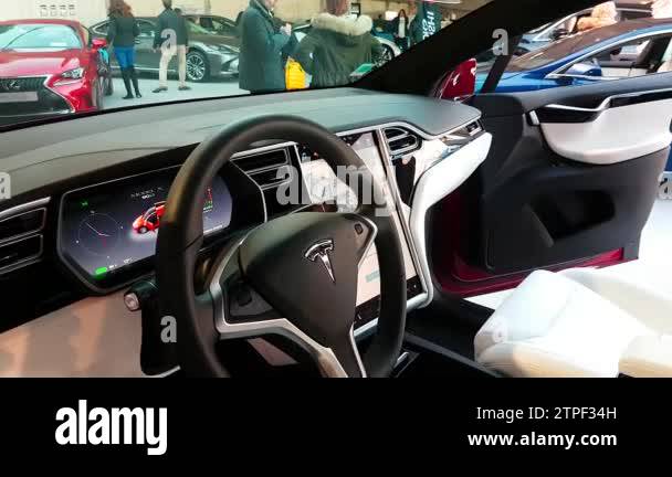 Monte-Carlo, Monaco - February 18, 2018: The Interior of a Tesla Model ...