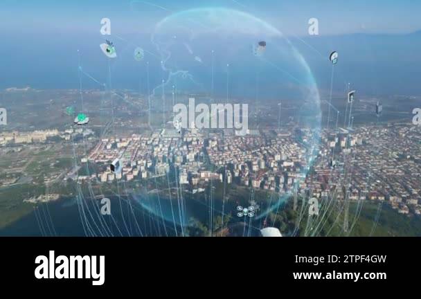 Smart city IOT internet of thing ICT digital technology futuristic ...