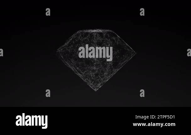 Rotating diamond 3d symbol on black background Stock Video Footage - Alamy