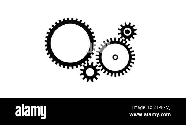 Mechanism of interacting gears. Slow coherent rotation. Seamless loop ...