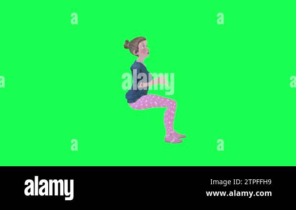 3d mother clapping for kids left angle isolated green screen 3d people ...
