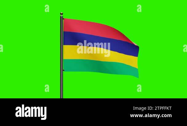 3D Rendered Mauritius National Flag Waving Animation with Realistic ...