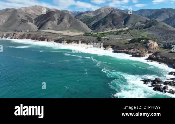 Coastal Erosion At Highway 1 In California United States. Historic Road ...