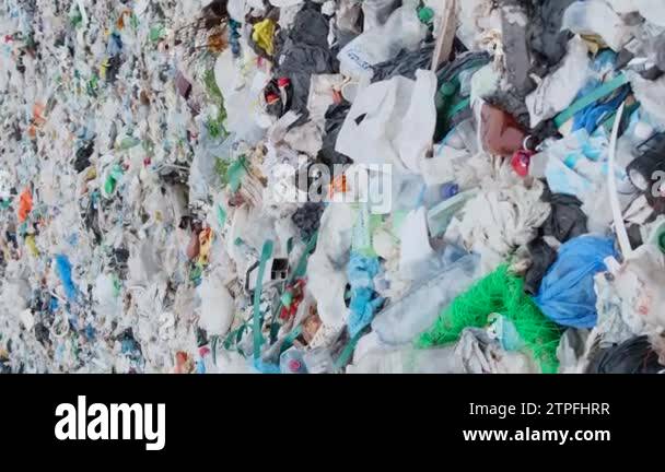 Video background with plastic waste from plastic bottles. The problem ...