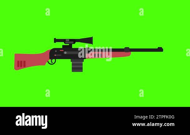 M24 sniper rifle with scope shooting animation with explosion effect on ...