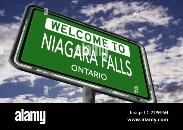 Welcome to Niagara Falls, Ontario. Canadian City Road Sign, Realistic ...