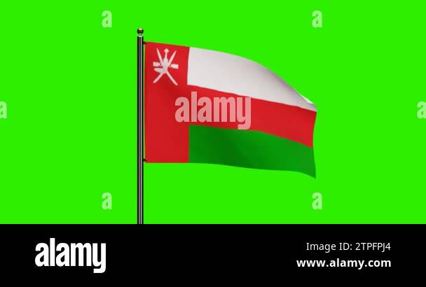 3D Rendered Oman National Flag Waving Animation with Realistic Wind ...