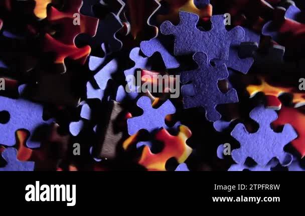 Background of Colored Puzzle Pieces that Rotating Counterclockwise ...