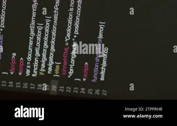 Vertical no people close up of computer screen with code creation ...