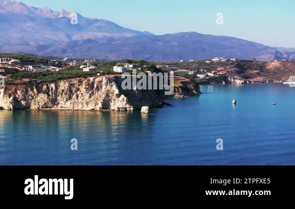 Crete, Greece. Aerial drone shot. Falassarna Beach in Chania, Elafonisi ...