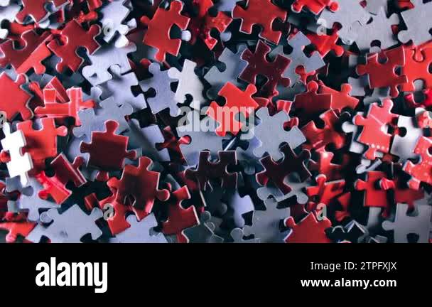 Background of Colored Puzzle Pieces that Slowly Rotating ...