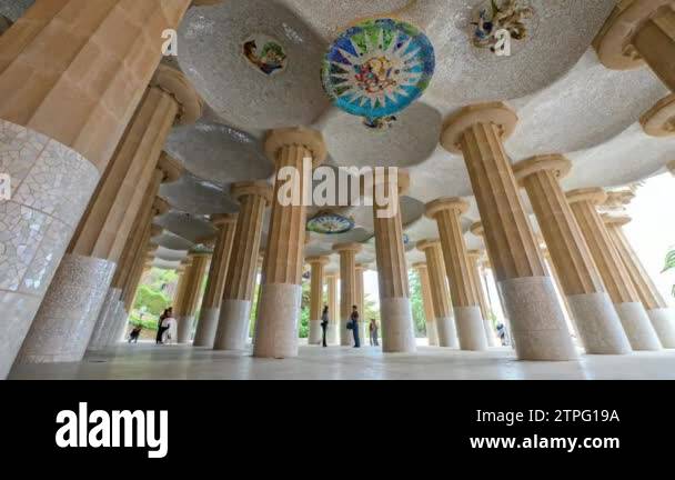 Barcelona, Spain - 27 October, 2023: Park Guell. Antoni Gaudi ...