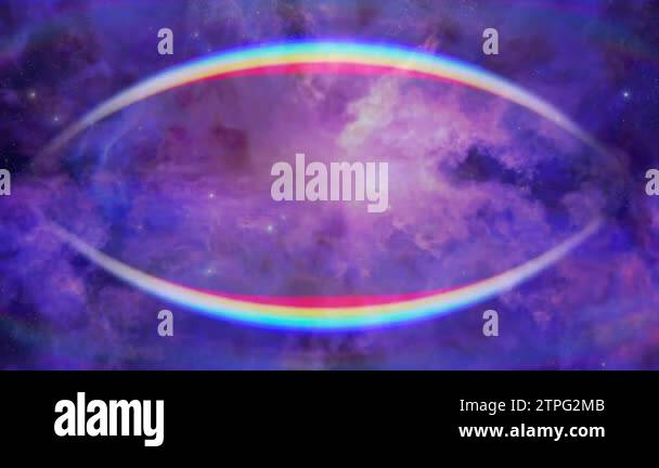 Looping animation of flying through glowing nebulae clouds and stars ...