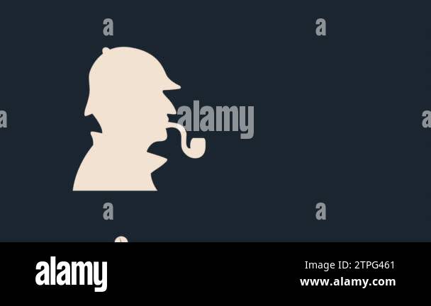Sherlock holmes silhouette with Big Ben London Banner sign motion. 4k ...