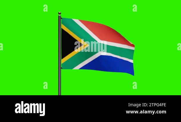3D Rendered South Africa National Flag Waving Animation with Realistic ...