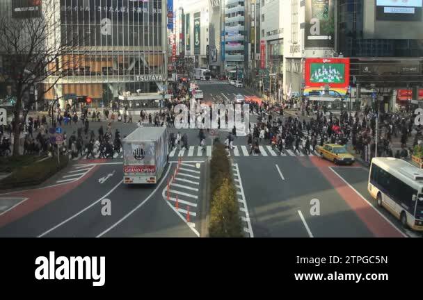Shibuya intersection at Shibuya in Tokyo. / Its a city location in ...