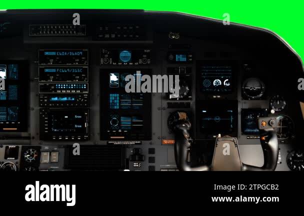 Futuristic Pilot Cockpit Seat with a Full Operative Dashboard on a ...