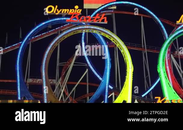Roller coaster olympia looping oktoberfest Stock Videos & Footage - HD ...