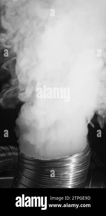 Vertical video. Smoke pollution. Chemical fume. Smog emission. White ...