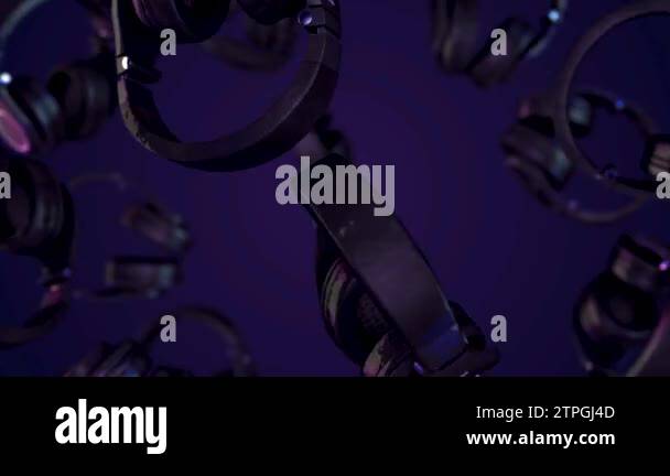 Headphone animation with alpha channel Video loops. Rotating Headphones ...