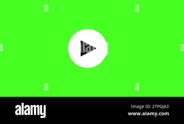 Click on the video pause and play buttons, 4K animation on a green ...