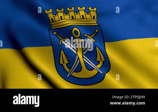 Solingen City State Flag Germany. Waving Fabric Satin Texture National ...