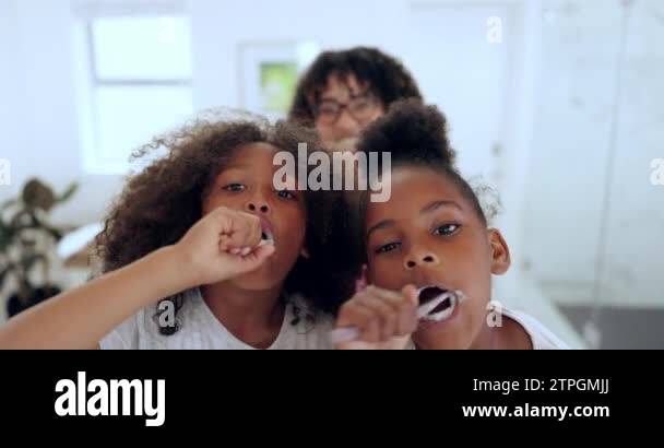 Happy family brushing teeth together Stock Videos & Footage - HD and 4K ...