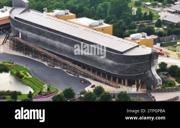 Christian theme park museum in USA. Noahs ark replica at Ark Encounter ...