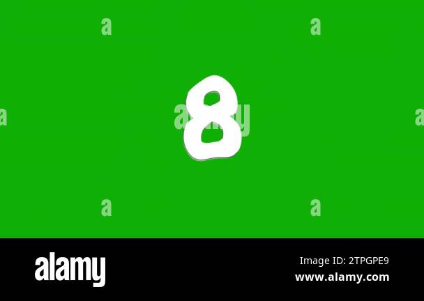 Countdown 10 seconds motion graphics with green screen background Stock ...