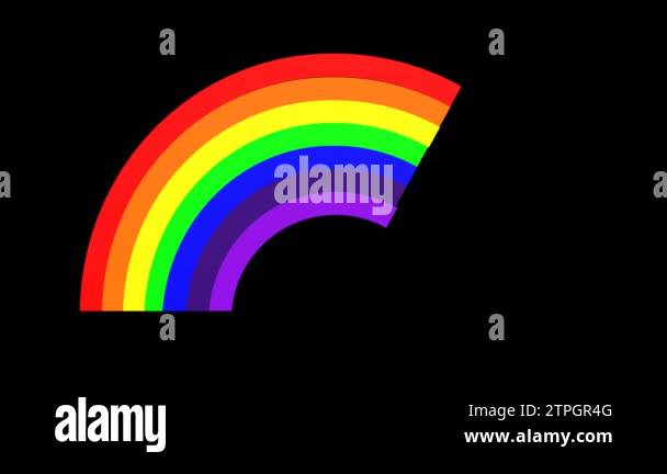 Rainbow animation visual isolated on black. Visual effects to beautify ...