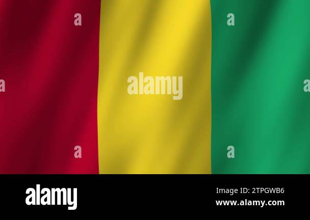 Guinea Flag. National 3d Guinea flag waving. Flag of Guinea footage ...