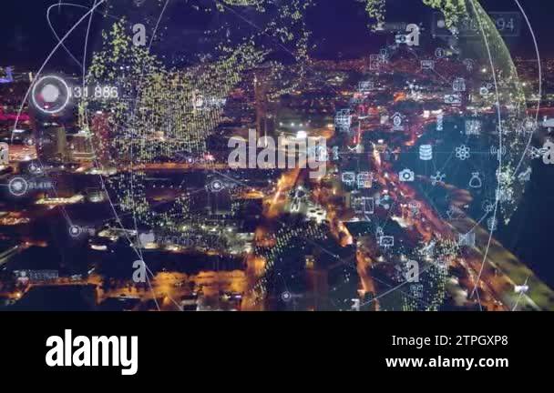 Smart city IOT internet of thing ICT digital technology futuristic ...