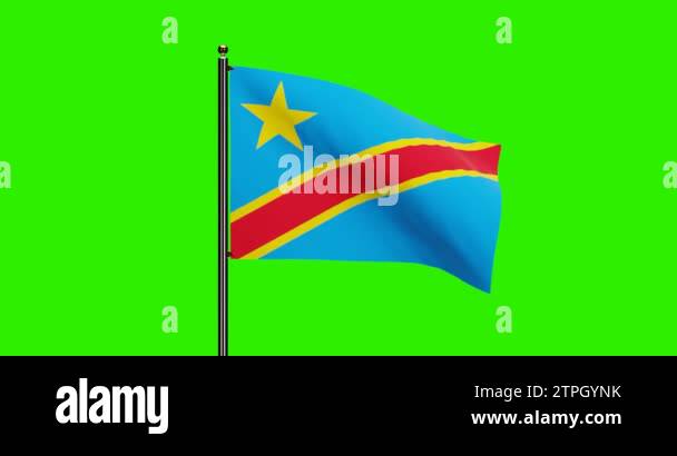 3D Rendered Democratic Republic of the Congo National Flag Waving ...