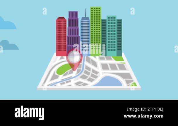 Gps map pointer cartoon Stock Videos & Footage - HD and 4K Video Clips ...