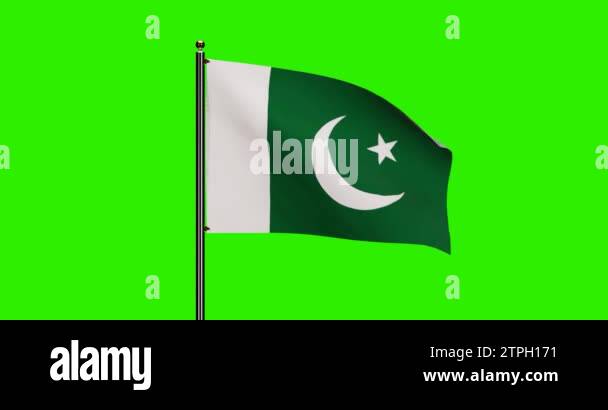 3D Rendered Pakistan National Flag Waving Animation with Realistic Wind ...