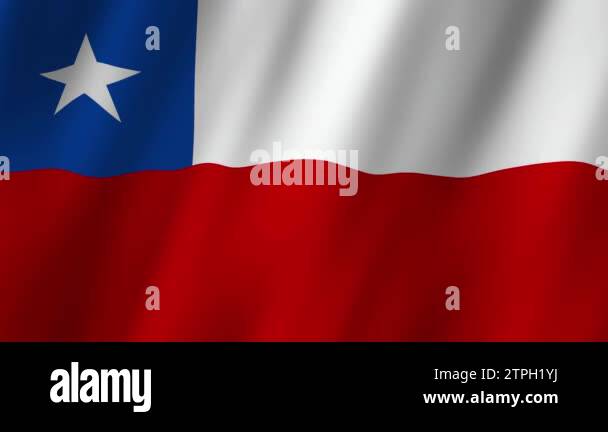 Chile Flag. National 3d Chile flag waving. Flag of Chile footage video ...