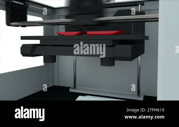 3D printing device creating a 3D text. The whole process is speeded ...