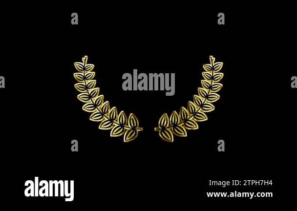 Golden Award wreath animation. 2d animated laurel wreath. Winning the ...