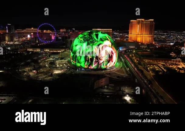 Sphere At Las Vegas In Nevada United States. Famous Night Landscape ...