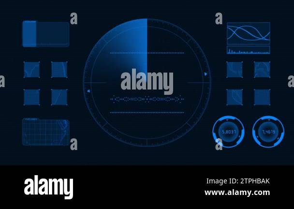 Futuristic technological interface background GUI Stock Video Footage ...