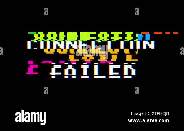 retro videogame CONNECTION FAILED text computer old tv glitch interference noise screen ...
