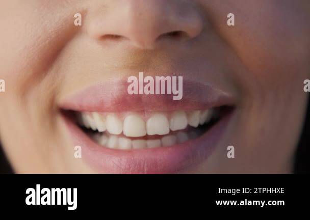 Dental care and stomatology concept. Closeup of happy multiethnic woman ...